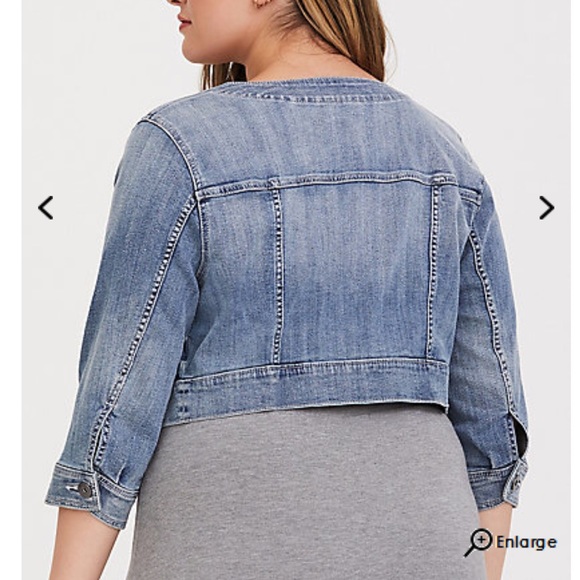 torrid | Jackets & Coats | Nwt Torrid Size 4 Cropped Denim Jacket ...